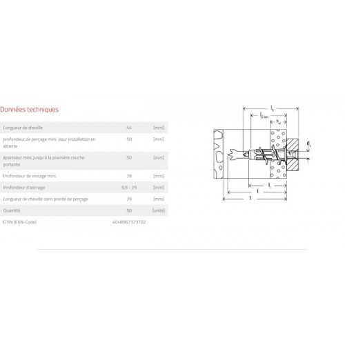 Cheville Autoforeuse DUOBLADE